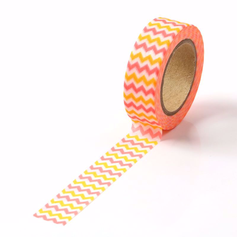 neon red & orange wave washi tape. Custom and stock washi tape ...