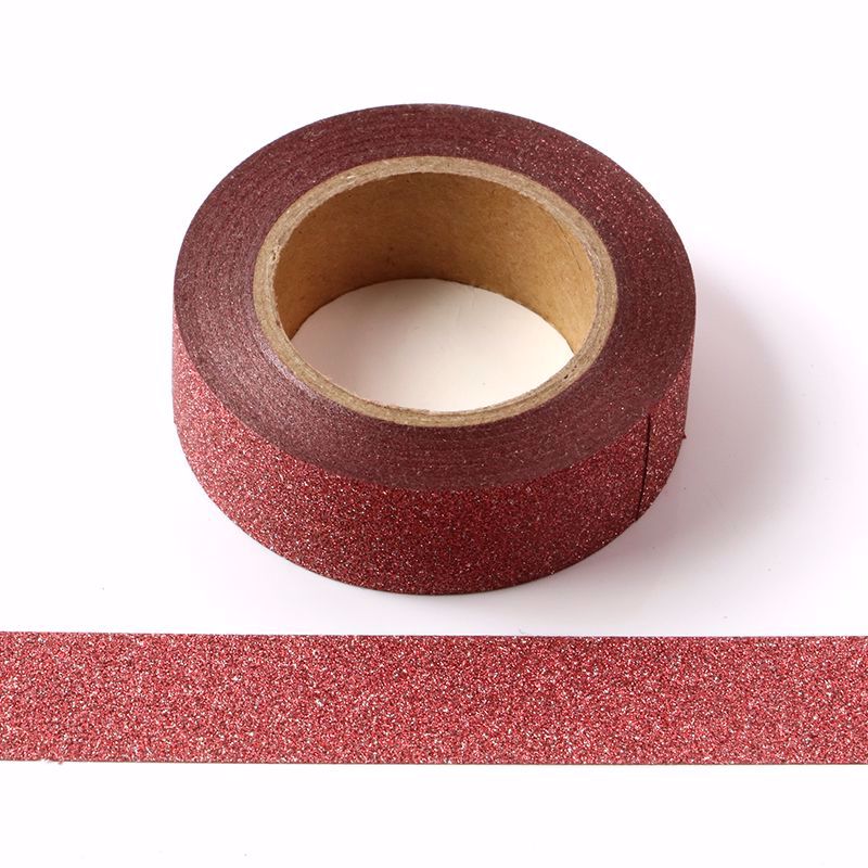 Dark Red Glitter Tape. Custom and stock washi tape manufacturer ...