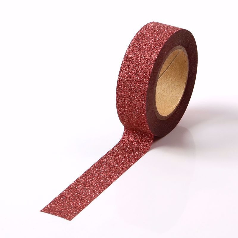 Dark Red Glitter Tape. Custom and stock washi tape manufacturer ...