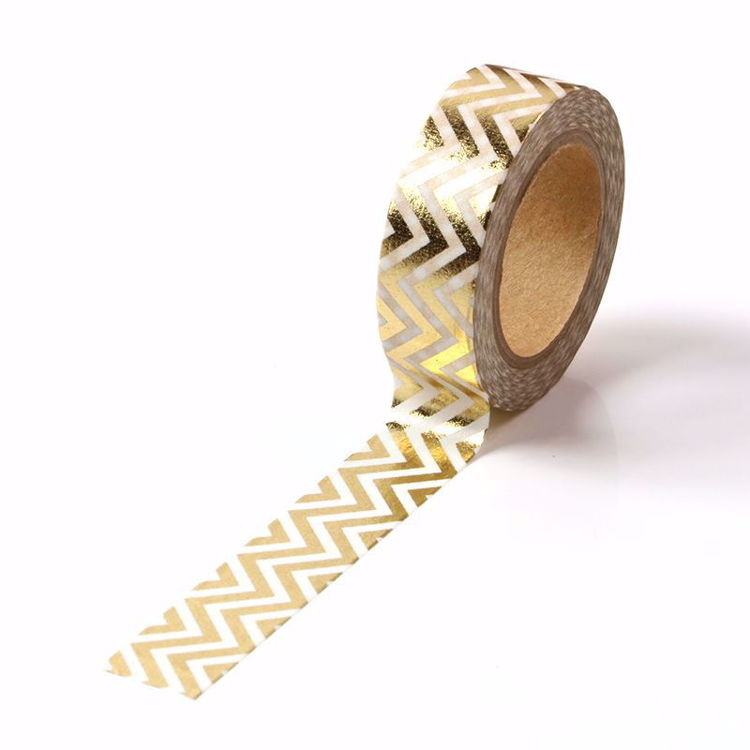 Wave gold foil washi tape. Custom and stock washi tape manufacturer ...