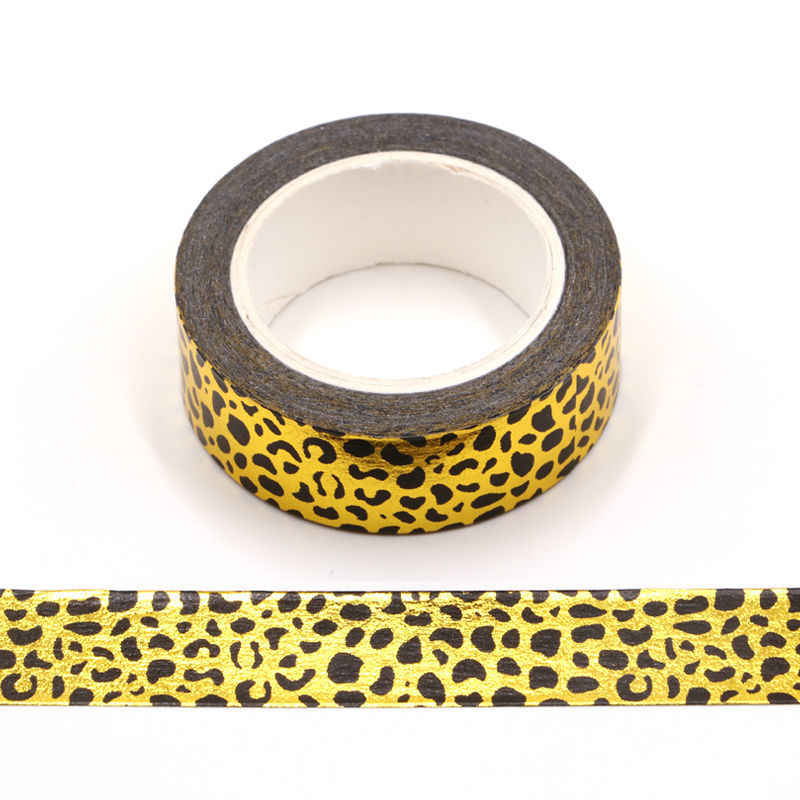 Leopard print gold foil washi tape. Custom and stock washi tape ...