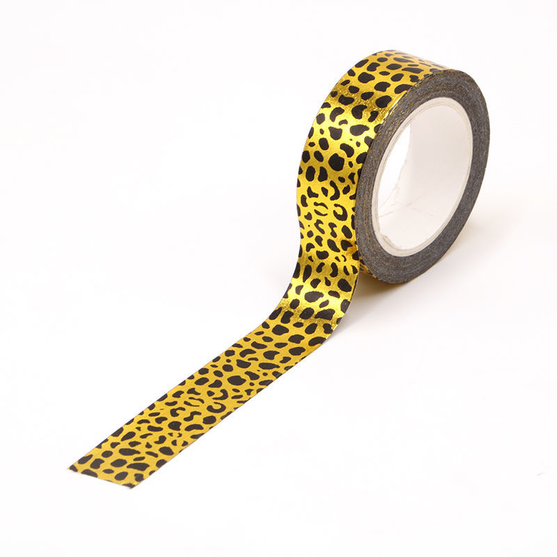 Leopard print gold foil washi tape. Custom and stock washi tape ...