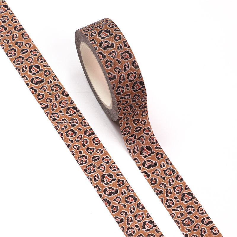 15mm x 5m CMYK+Laminated Leopard Grain Washi Tape. Custom and stock ...