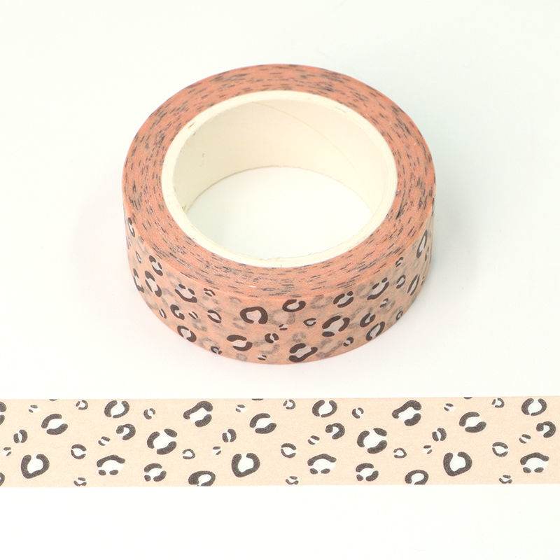 15mm x 10m CMYK Pink Leopard Grain Washi Tape. Custom and stock washi ...