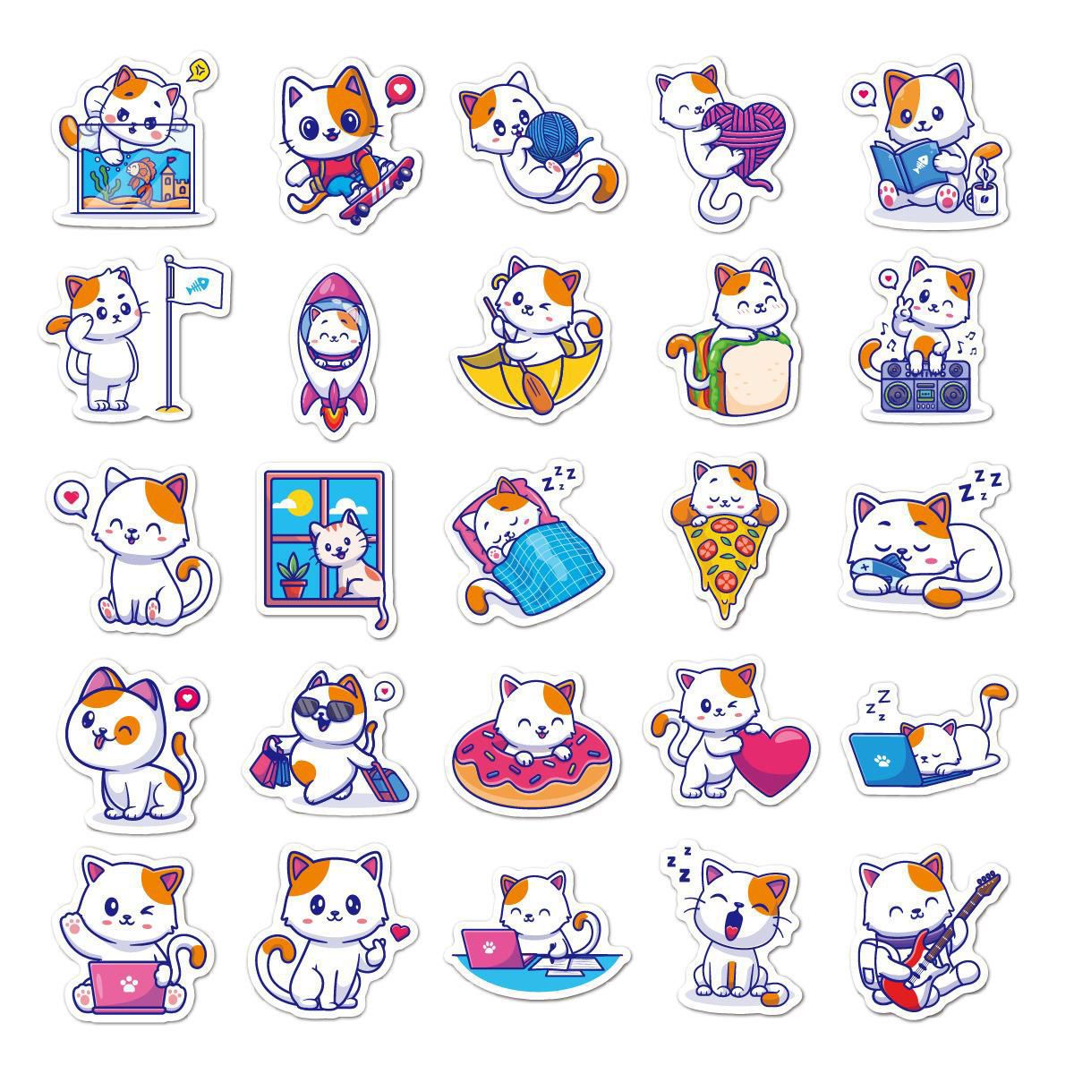 Vinyl Sticker Cats. Custom and stock washi tape manufacturer-washitape ...