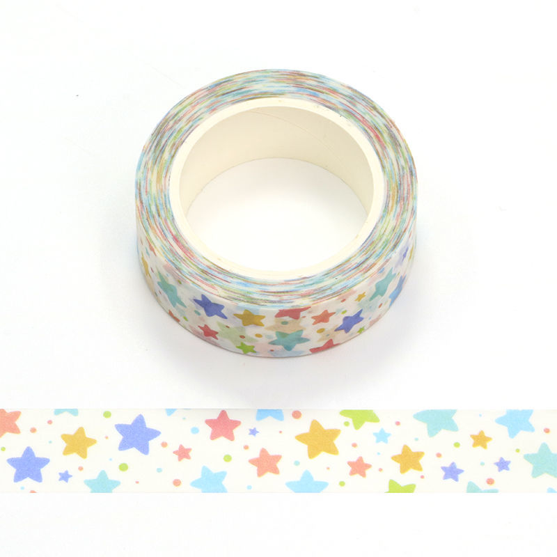 15mm x 10m CMYK Lovely Stars Washi Tape. Custom and stock washi tape ...