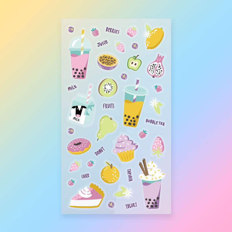 PET Paper Mix Sticker Desserts. Custom and stock washi tape ...
