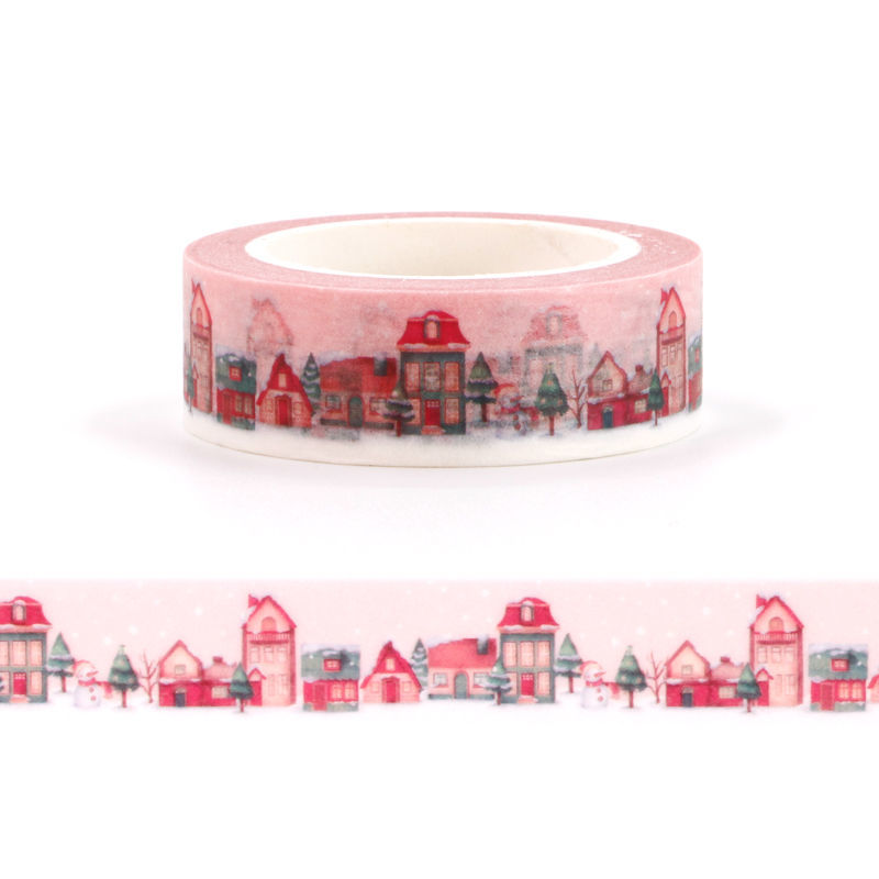 15mm x 10m CMYK Christmas House Washi Tape. Custom and stock washi tape ...